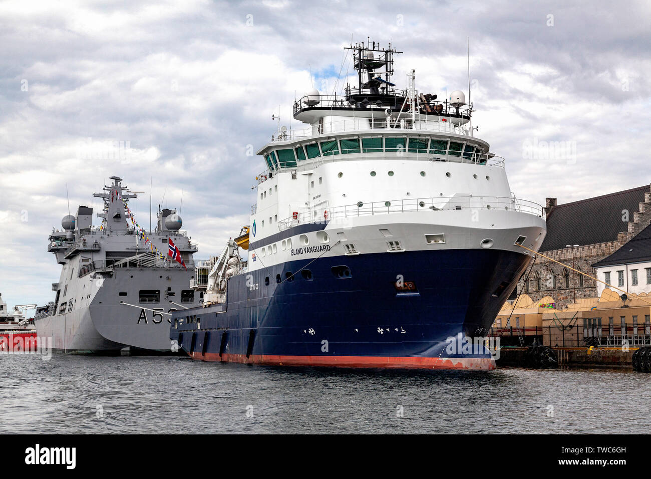 Front of AHTS subsea installation offshore supply vessel Island ...