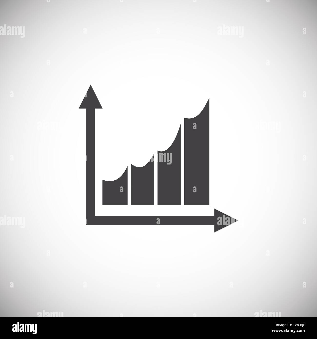 Up grow chart icon on background for graphic and web design. Simple ...