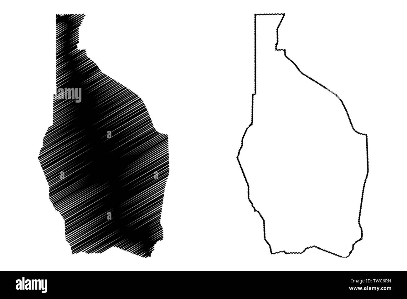 Tahoua Region (Regions of Niger, Republic of the Niger) map vector ...