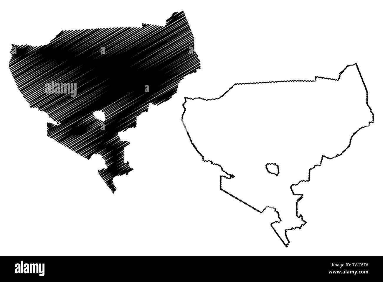 Tillaberi Region (Regions of Niger, Republic of the Niger) map vector ...
