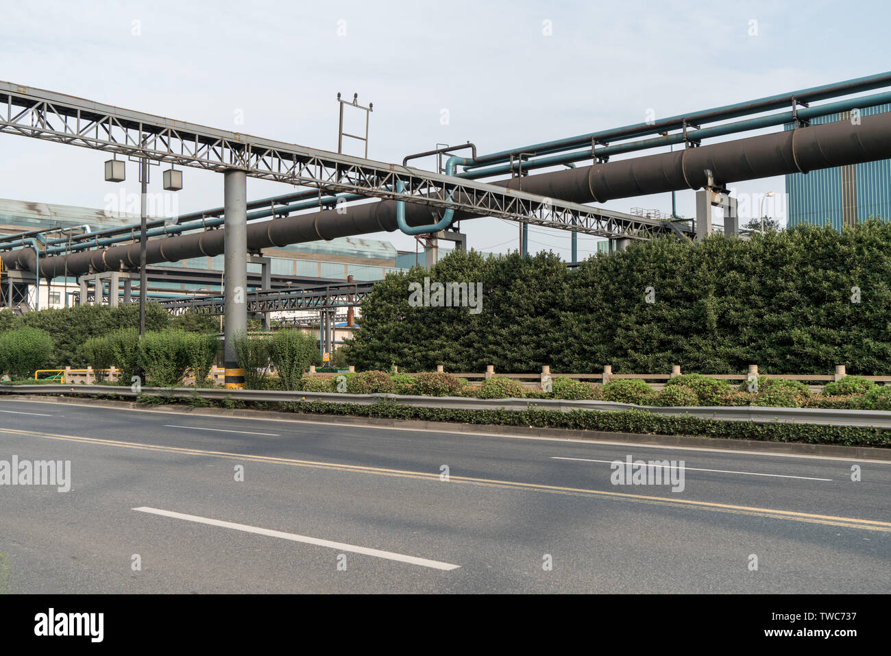 Factory buildings and roads Stock Photo - Alamy