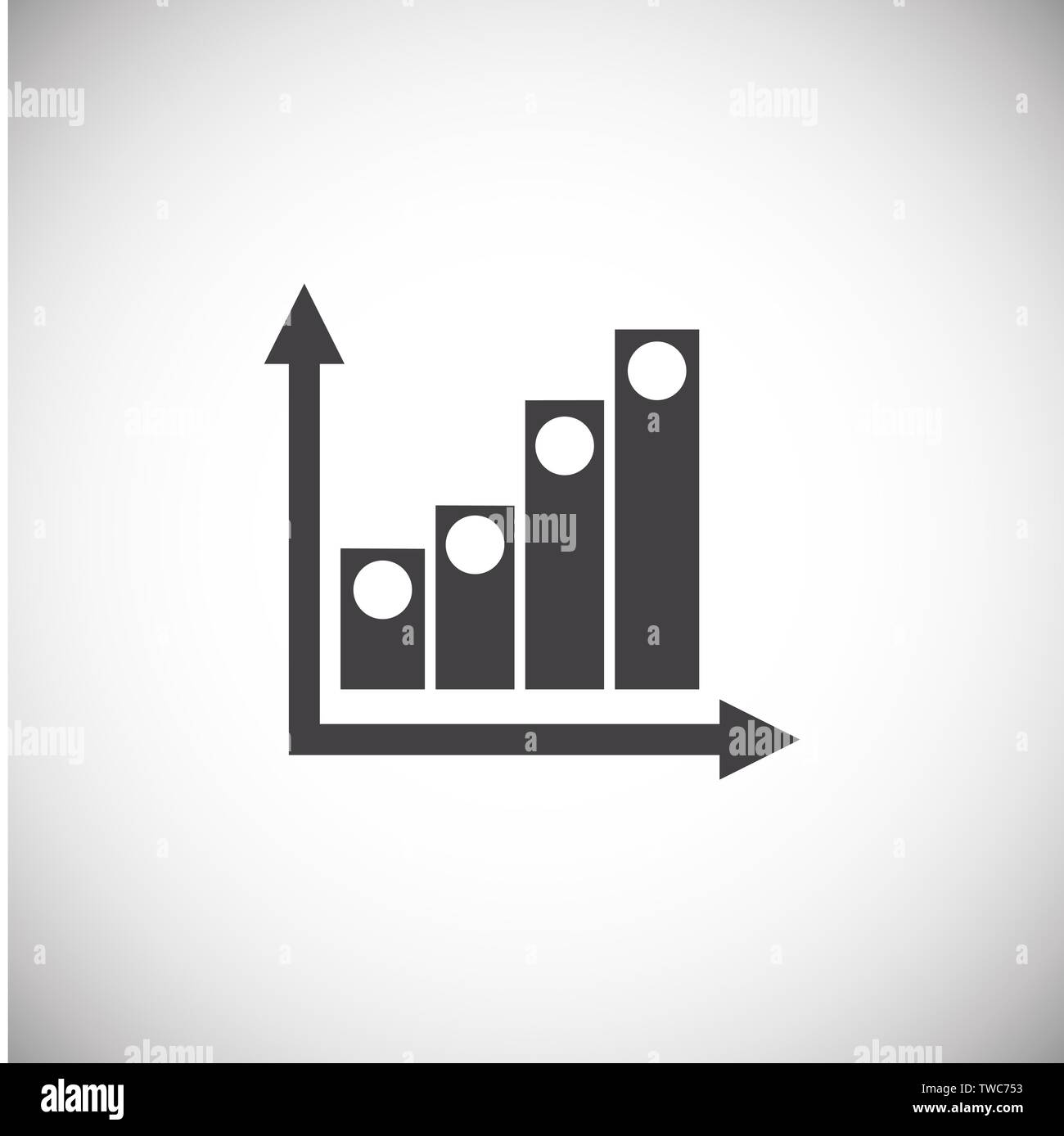 Up grow chart icon on background for graphic and web design. Simple ...