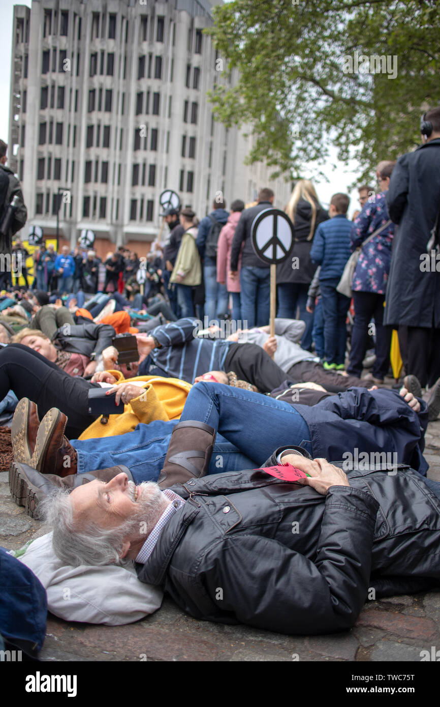 London, 3rd May, 2019 - Crowds holding CND anti-Nuclear signs in ...