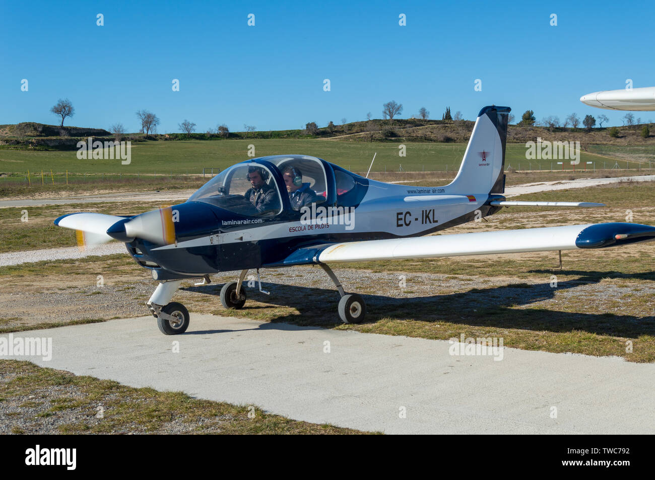 Tecnam P96 airplane landing take off Stock Photo - Alamy