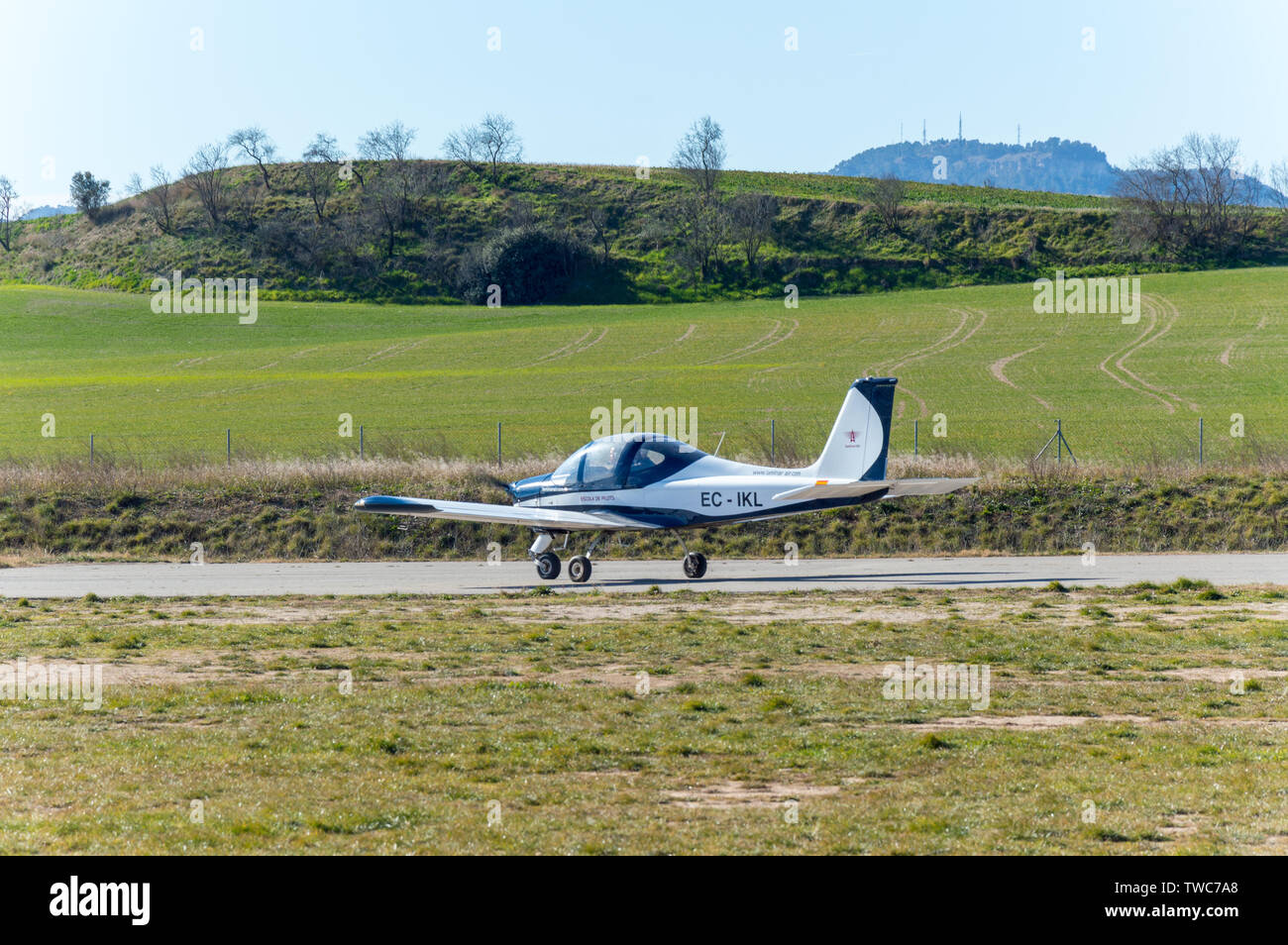 Tecnam P96 airplane landing take off Stock Photo - Alamy