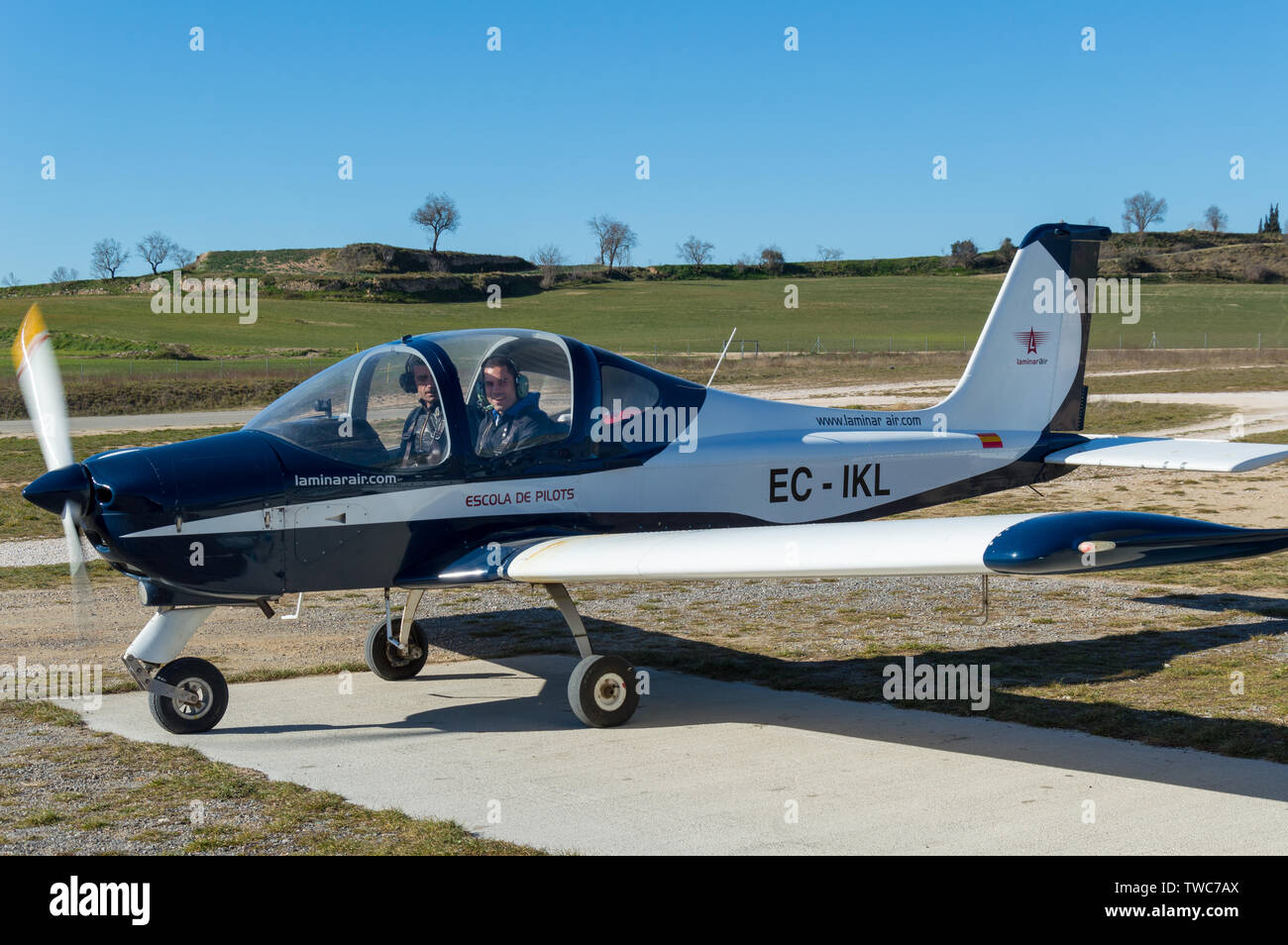 Tecnam P96 airplane landing take off Stock Photo - Alamy