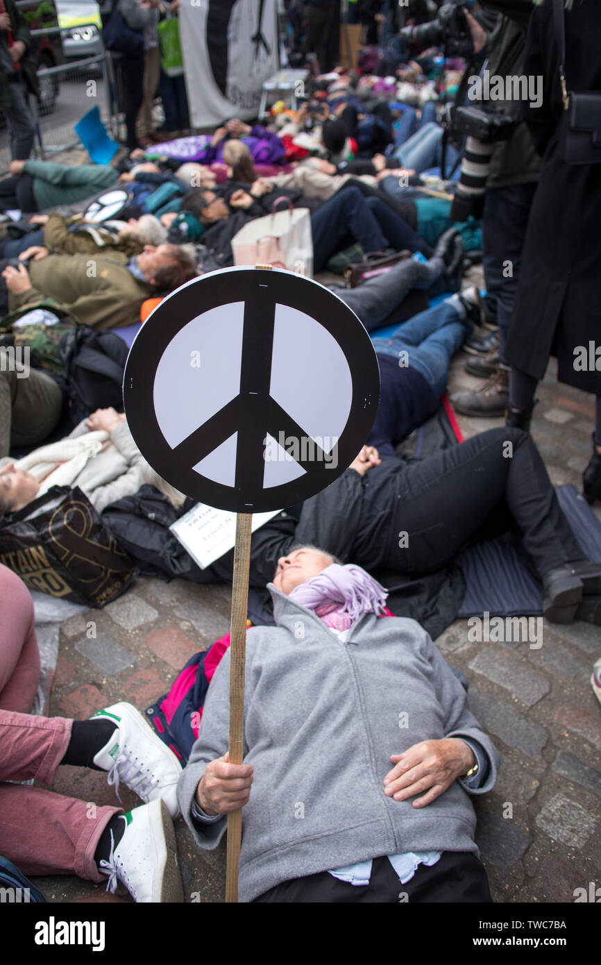 London, 3rd May, 2019 - Crowds holding CND anti-Nuclear signs in ...