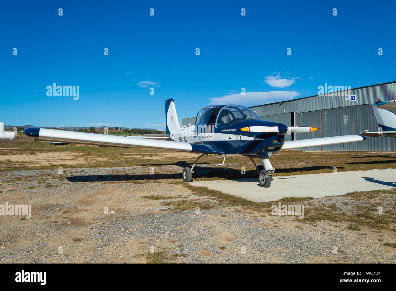 Tecnam P96 airplane landing take off Stock Photo - Alamy