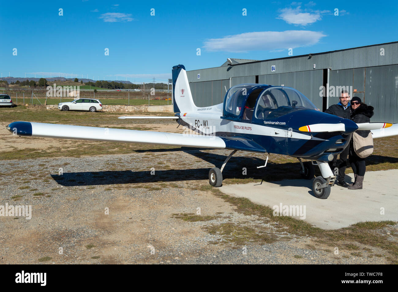 Tecnam P96 airplane landing take off Stock Photo - Alamy