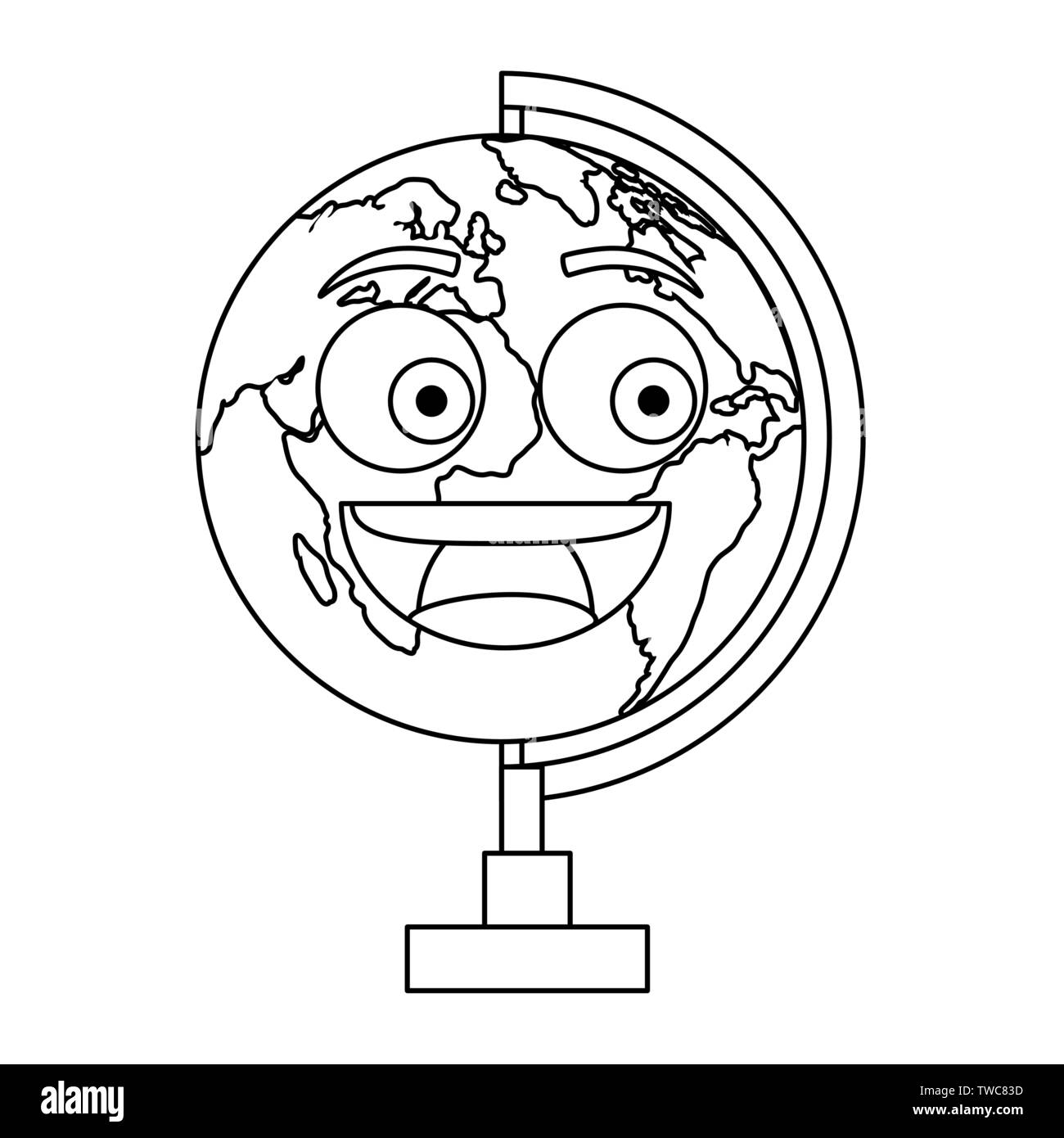 world map earth kawaii comic character Stock Vector Image & Art - Alamy