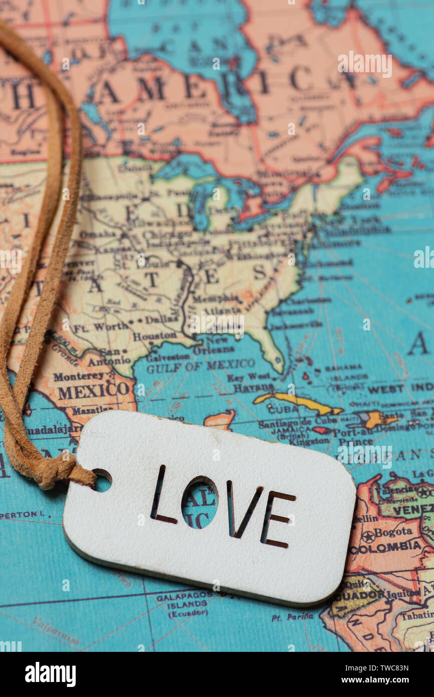 a love sign on a map Stock Photo - Alamy