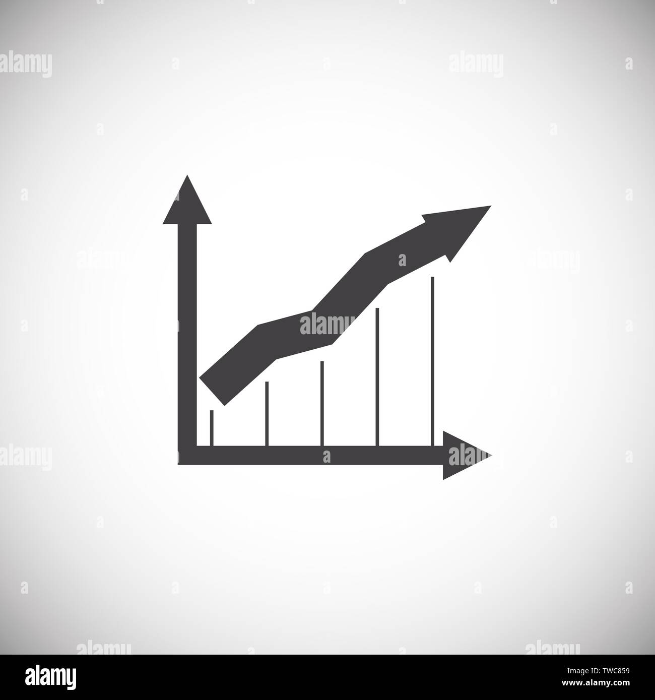 Up grow chart icon on background for graphic and web design. Simple ...