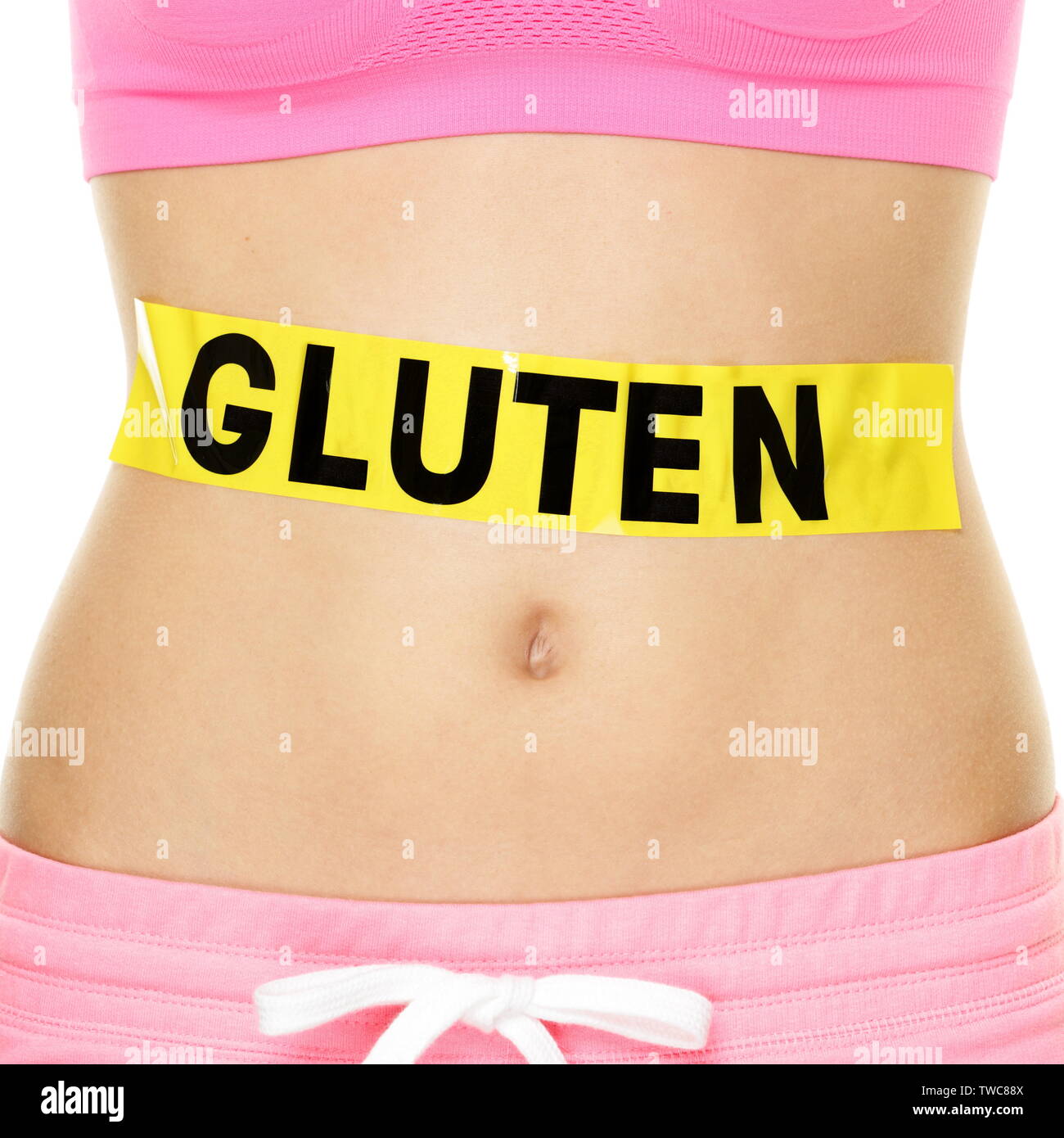 Gluten allergy, health and Celiac disease and digestion concept with ...