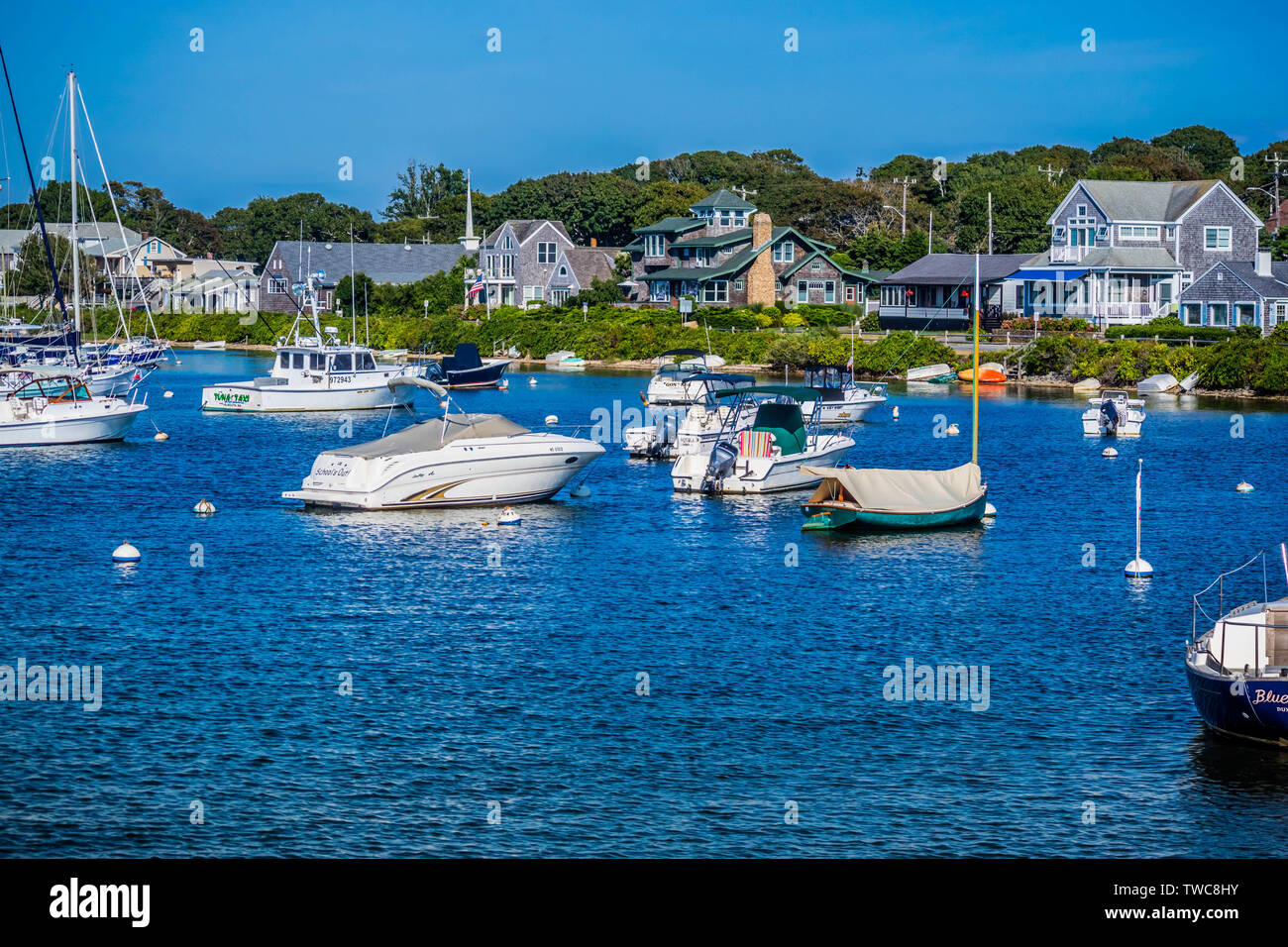 Cape Cod Marthas Vineyard, MA, USA - Sept 4, 2018: A sailing yacht boat ...