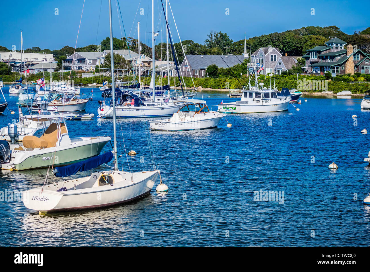 Cape Cod Marthas Vineyard, MA, USA - Sept 4, 2018: A sailing yacht boat ...