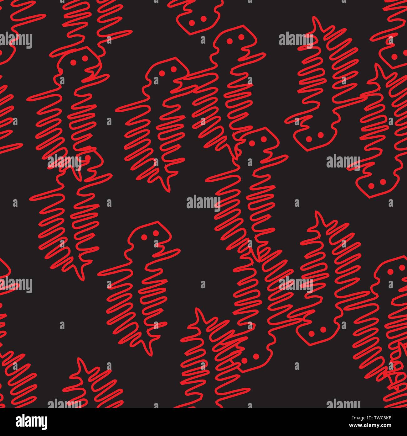 Red Outline Lizards Seamless Pattern Stock Vector Image & Art - Alamy