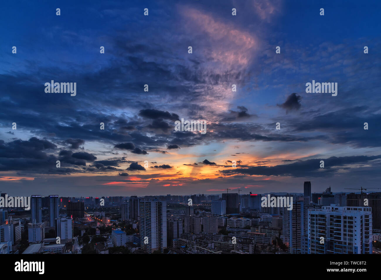 Sunset. No one in the sky with the sky Stock Photo - Alamy