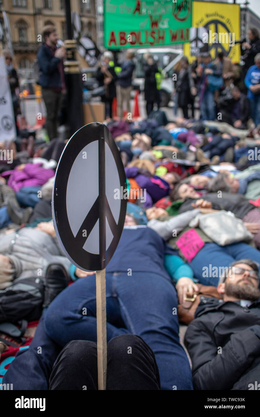 London, 3rd May, 2019 - Crowds holding CND anti-Nuclear signs in ...