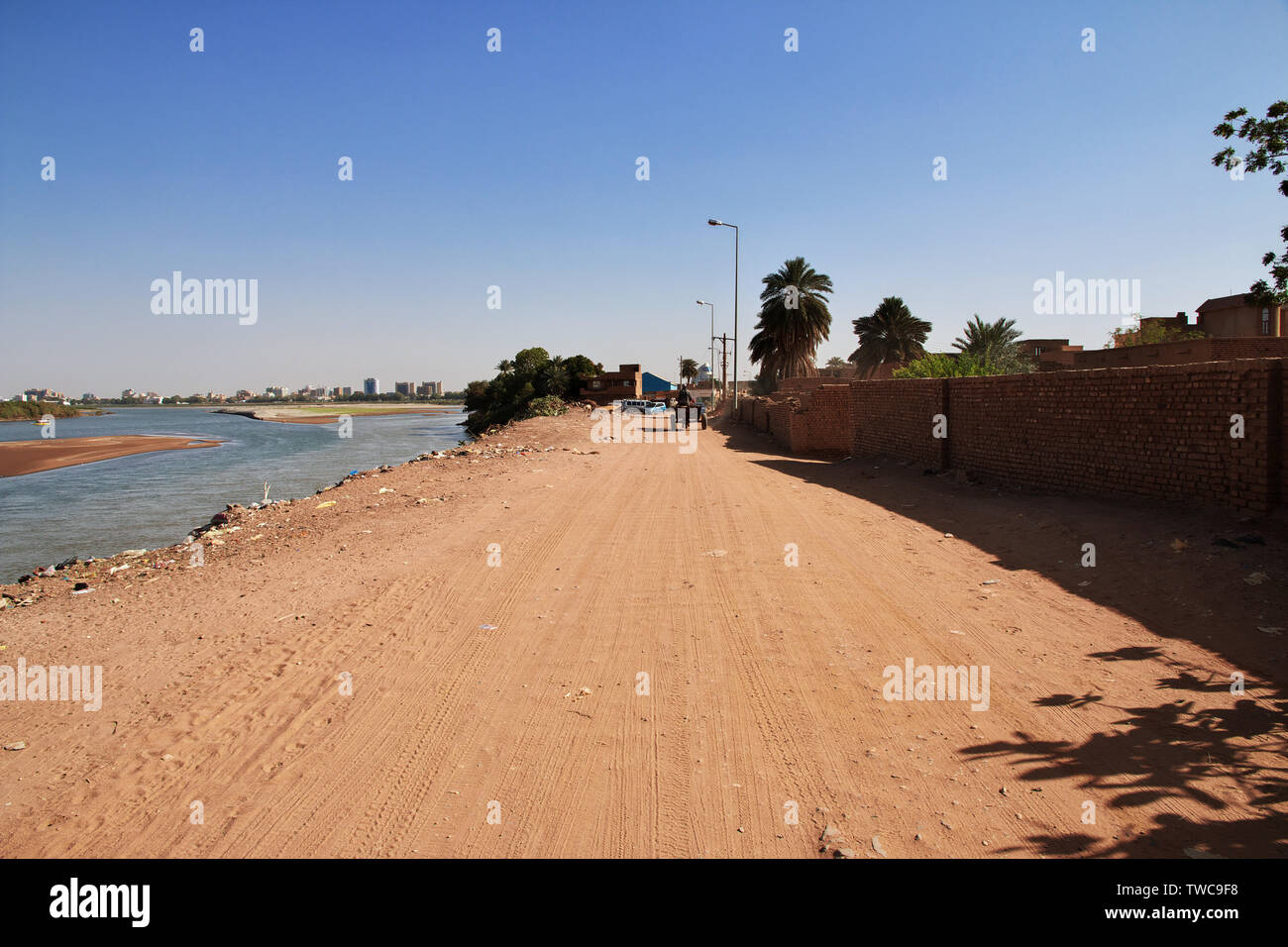 Confluence Of The White Nile And Blue Nile Rivers In Khartoum Sudan