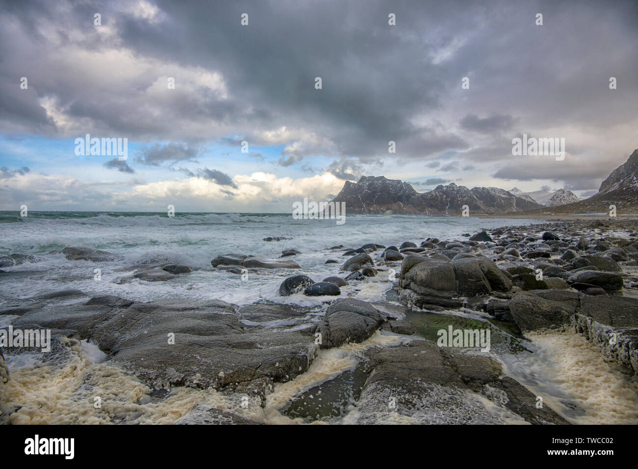 Lofoten islands flakstad mountain hi-res stock photography and images ...