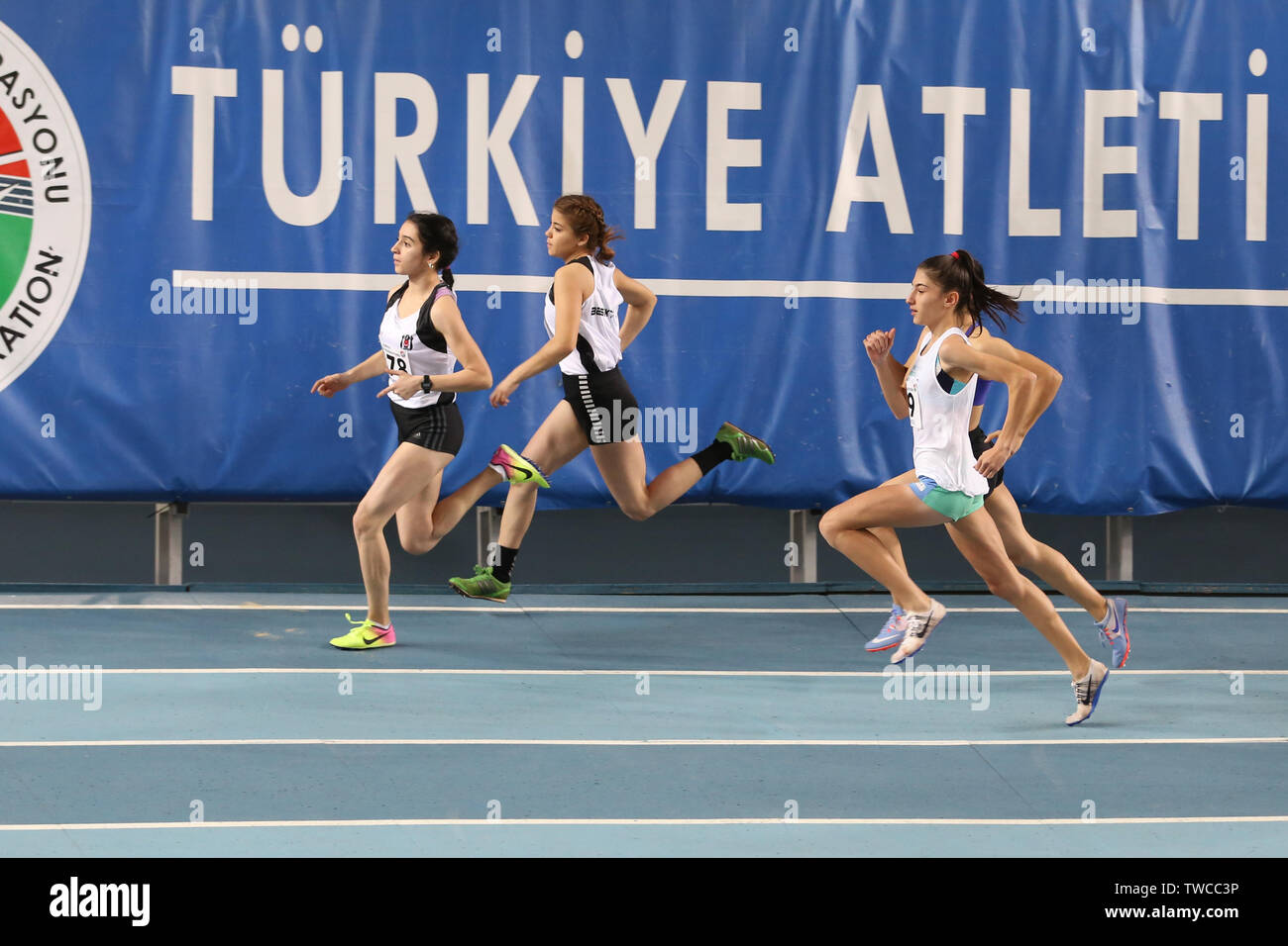 ISTANBUL, TURKEY - FEBRUARY 03, 2019: Athletes running during Turkcell ...