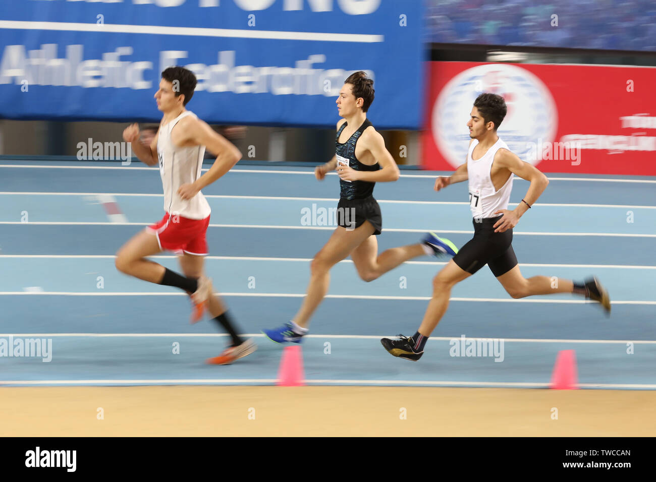 ISTANBUL, TURKEY - FEBRUARY 03, 2019: Athletes running during Turkcell ...