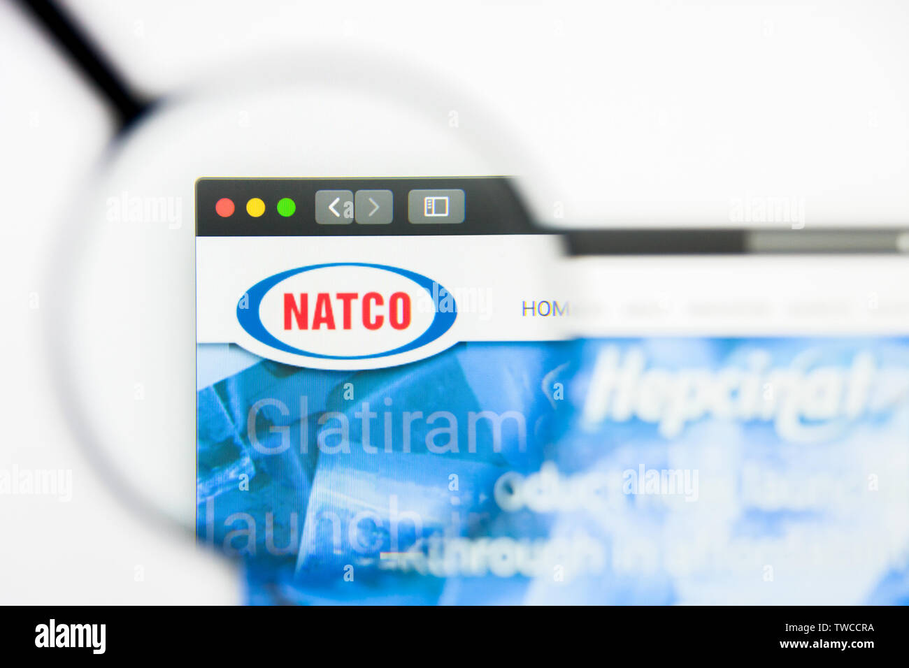 New York, New York State, USA - 19 June 2019: Illustrative Editorial of Natco Pharma website ...