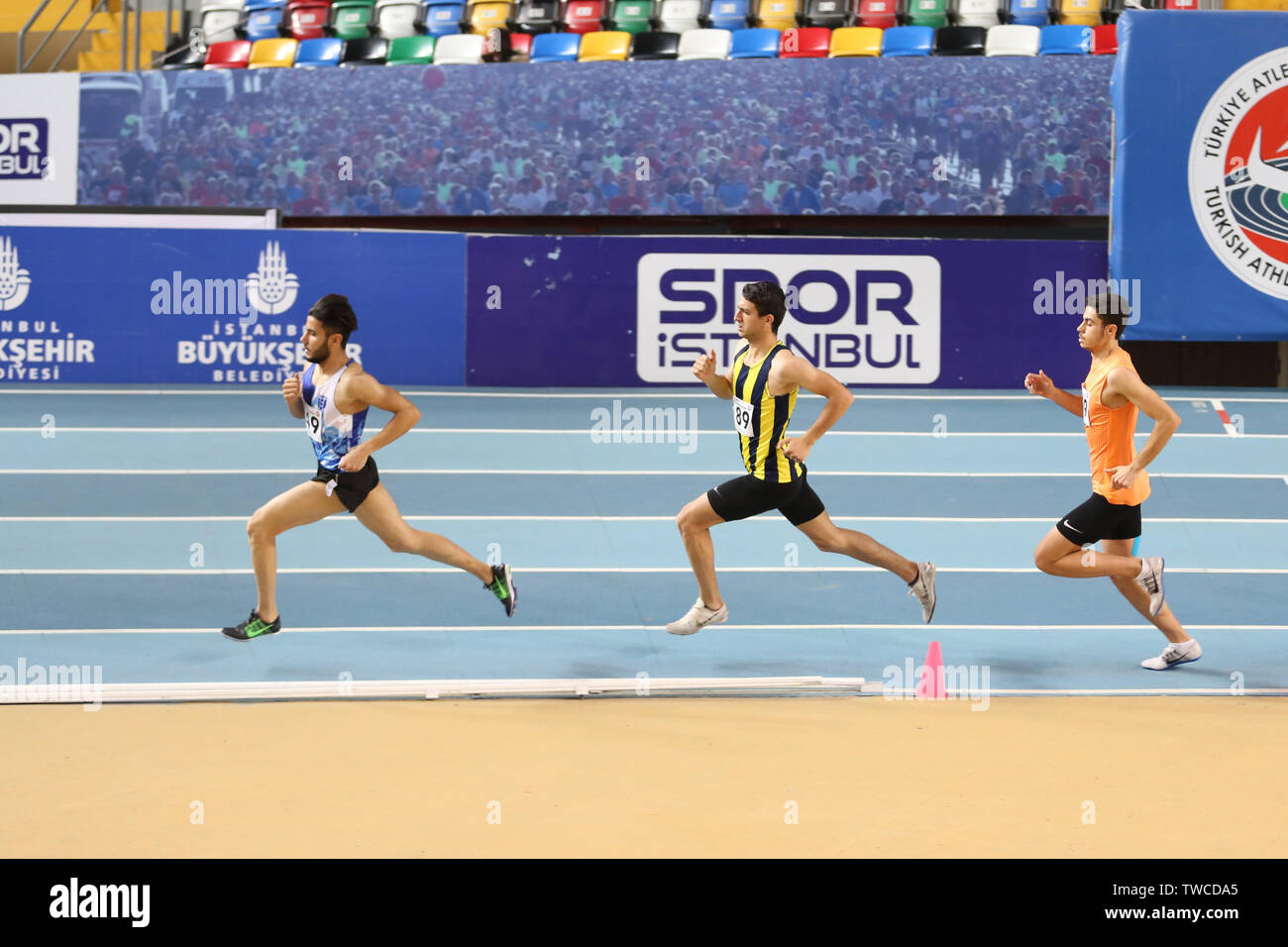 ISTANBUL, TURKEY - FEBRUARY 03, 2019: Athletes running during Turkcell ...
