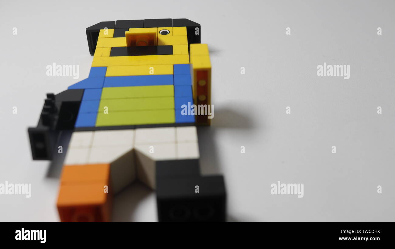 A MAN BUILT FROM COLORFUL LEGO BLOCKS Stock Photo - Alamy