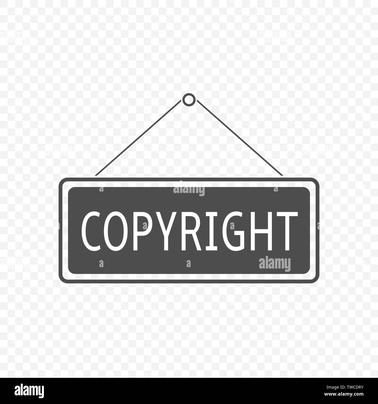 Copyright Hanging sign. All rights reserved, Vector illustration Stock ...