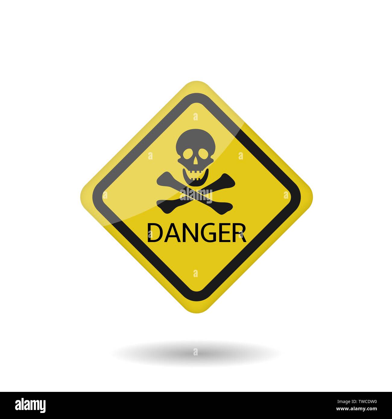Danger poison skull yellow sign hi-res stock photography and images - Alamy