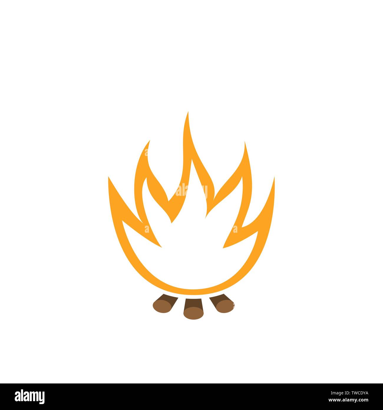 Camping fire icon. Flame sign, Vector illustration Stock Vector Image ...