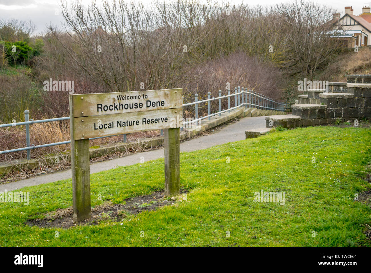 The Entrance to Rockhouse Dene Local Nature Reserve at Seham Stock ...