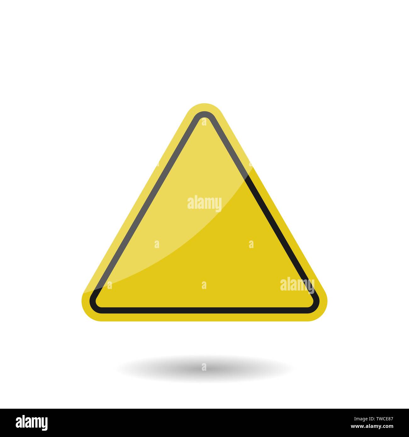 Yellow empty warning sign isolated. Vector illustration Stock Vector ...