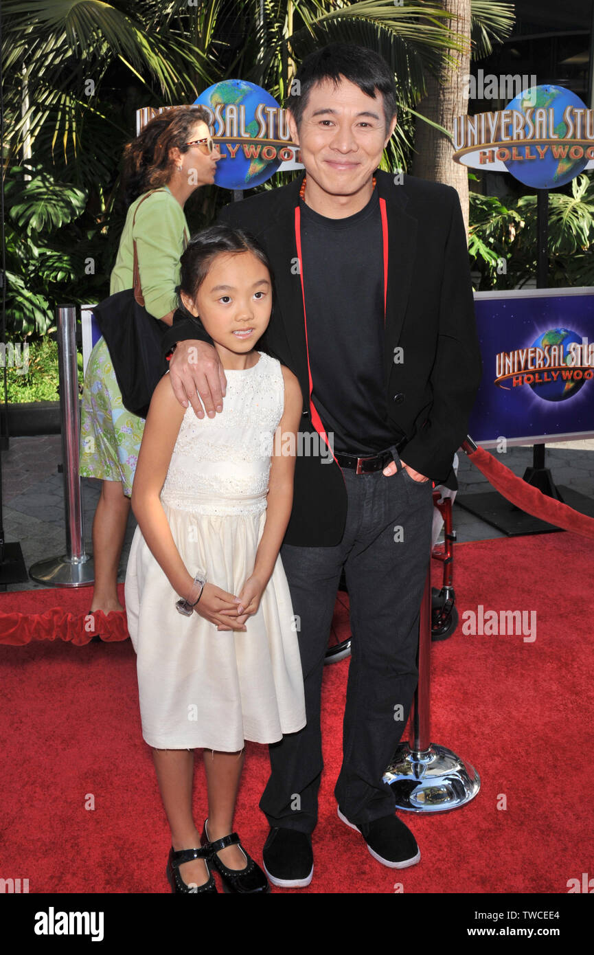 LOS ANGELES, CA. July 27, 2008: Jet Li & daughter Jane at the premiere ...