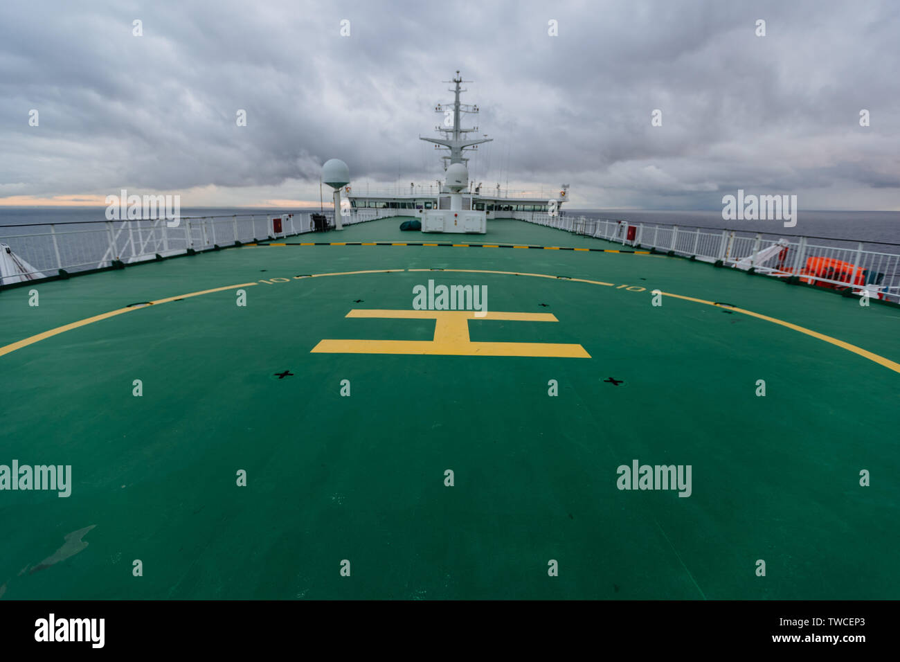 heliport on the ferry Stock Photo - Alamy