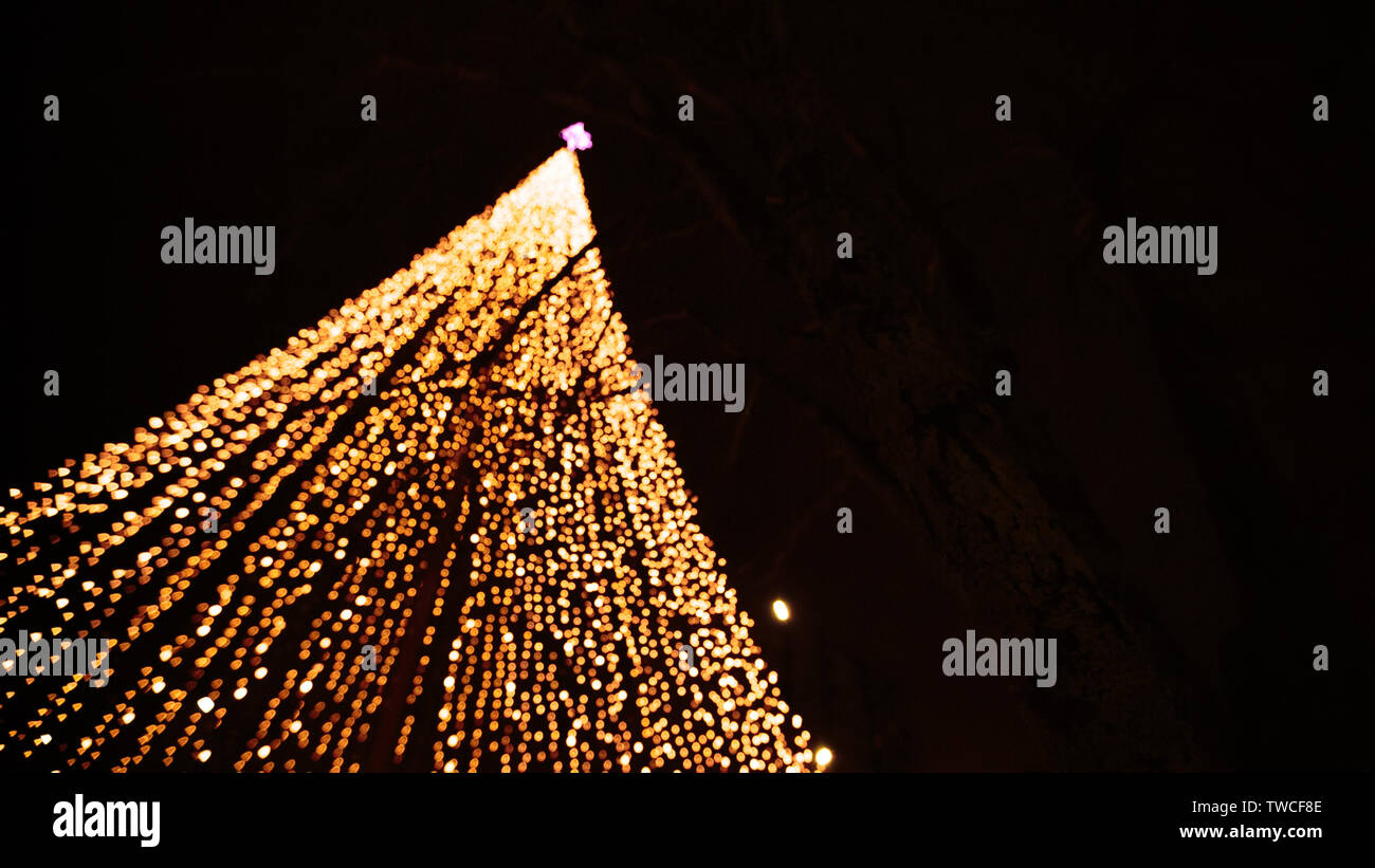 Yellow Christmas Lights Stock Photo - Alamy