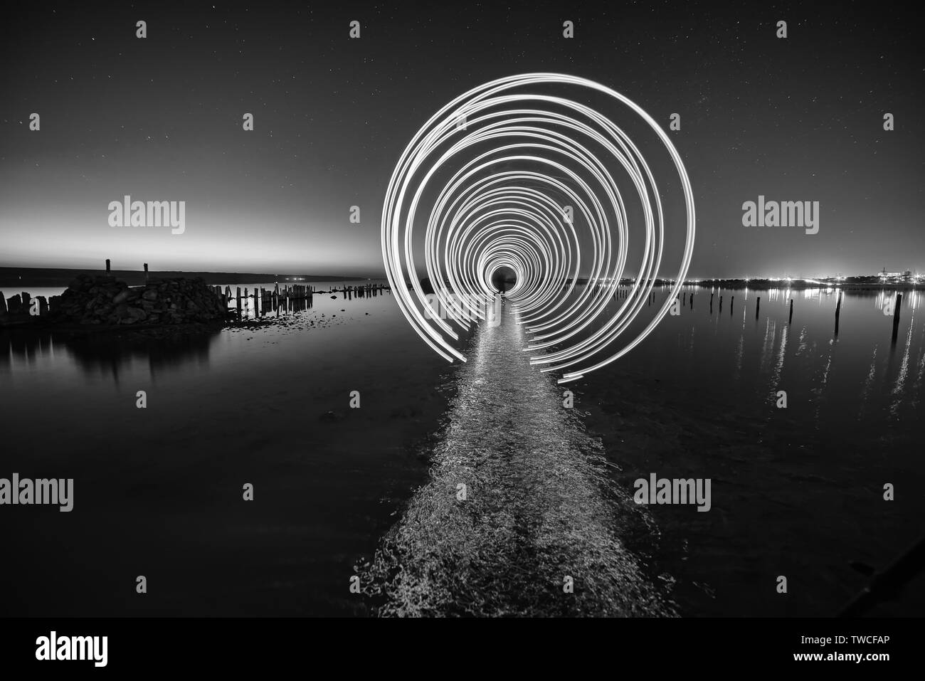 Amazing fireshow performance Stock Photo - Alamy