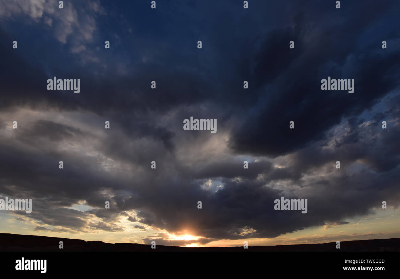 Sunset. No one with the sky, the sun and dawn. Night with dusk ...