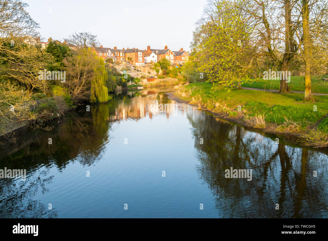 The River Wansbeck at Morpeth in Springtime Stock Photo - Alamy