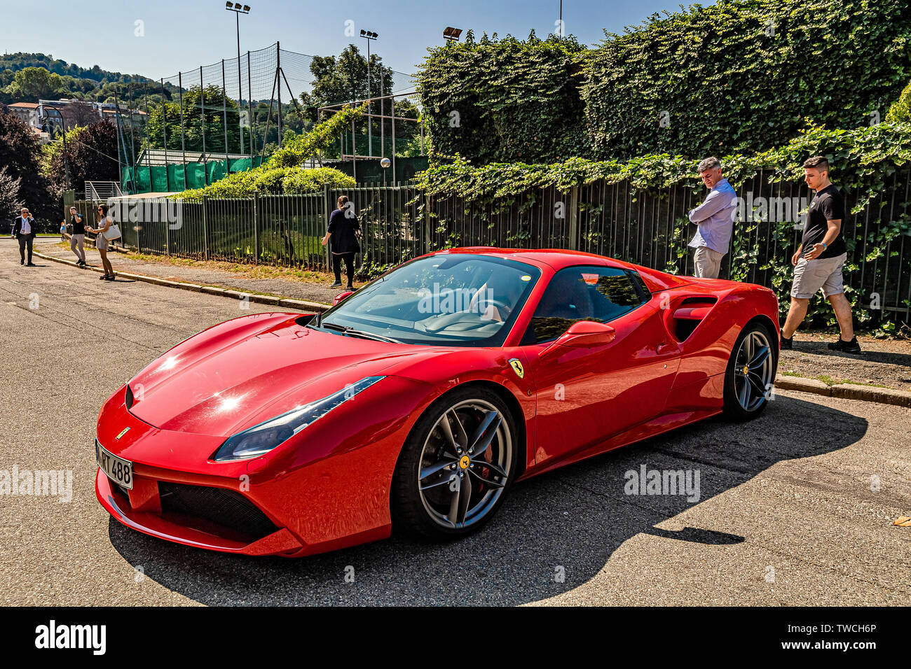 Piedmont Turin - Turin auto show 2019 - Valentino park - Ferrari Stock ...