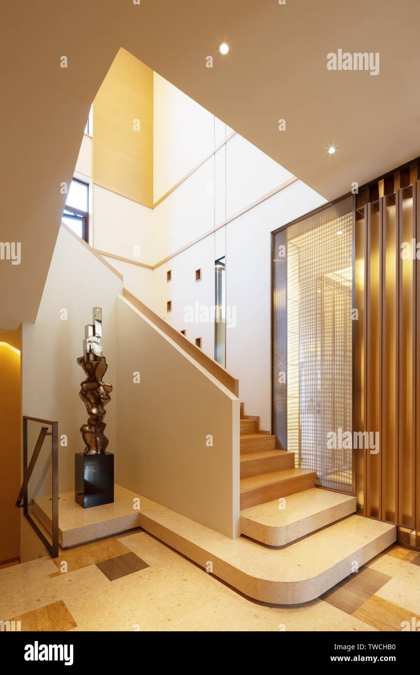 Interior of modern wood case Stock Photo - Alamy