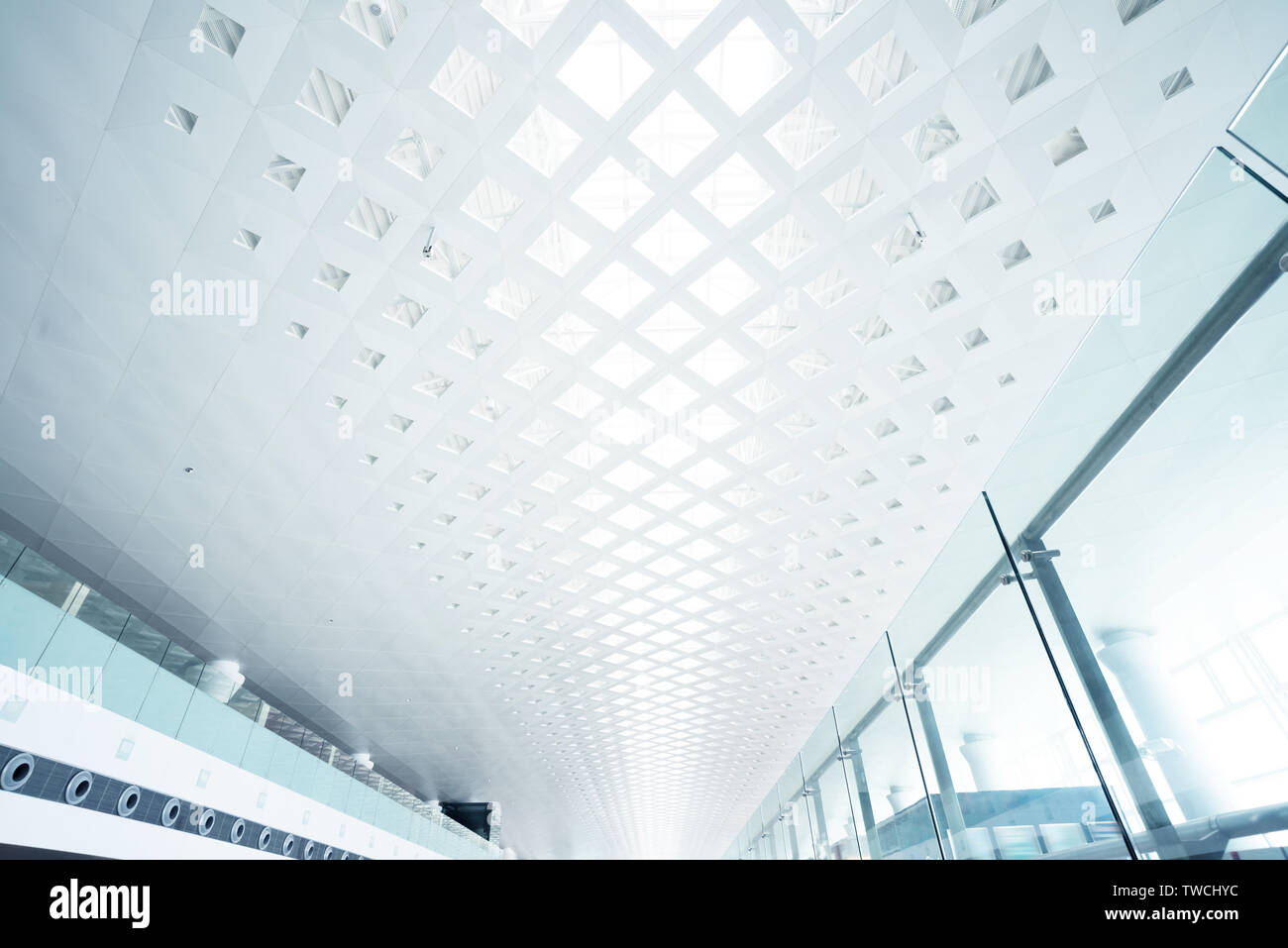 interior of modern hall with abstract ceiling Stock Photo - Alamy