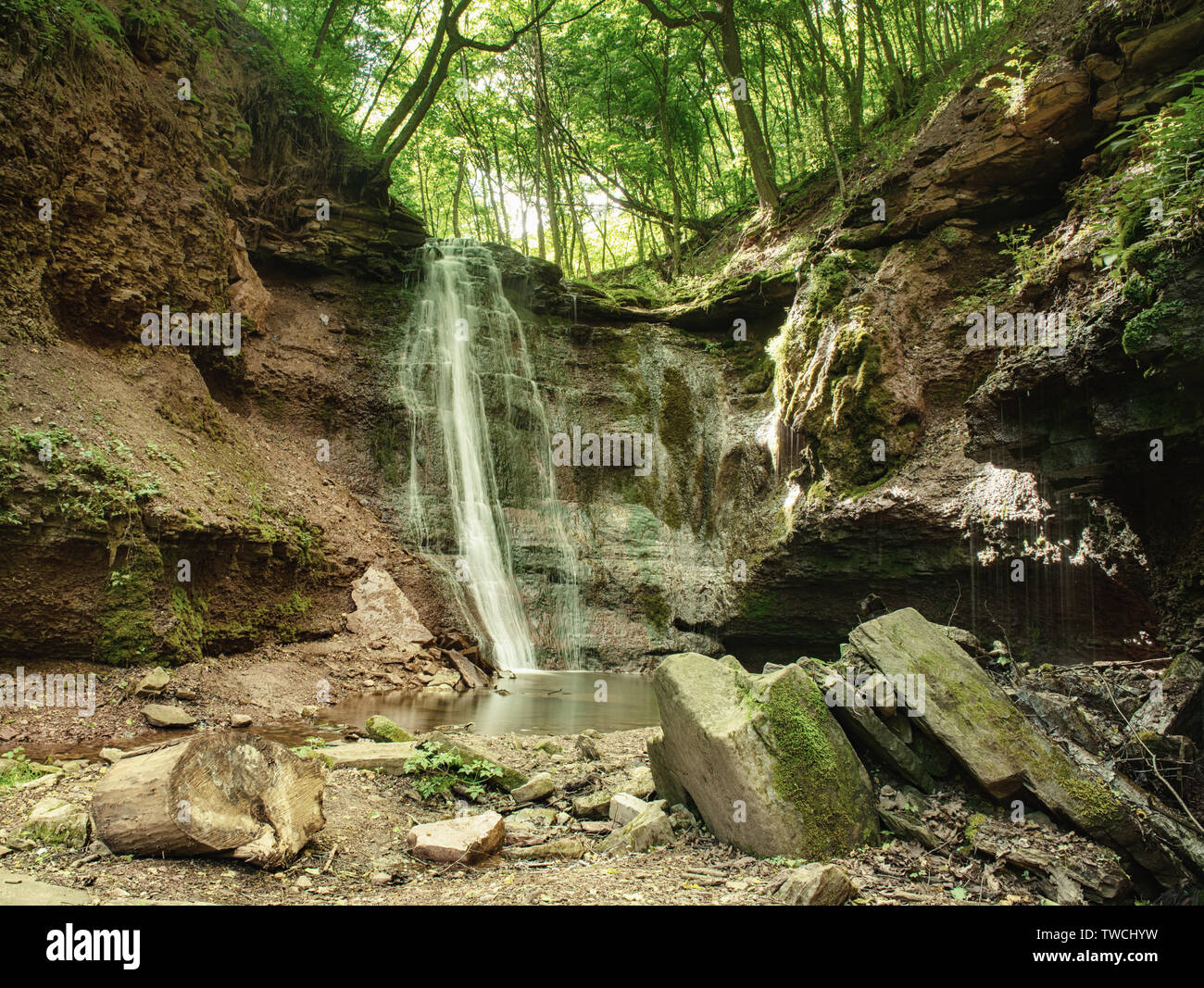 High mountain waterfall Stock Photo - Alamy