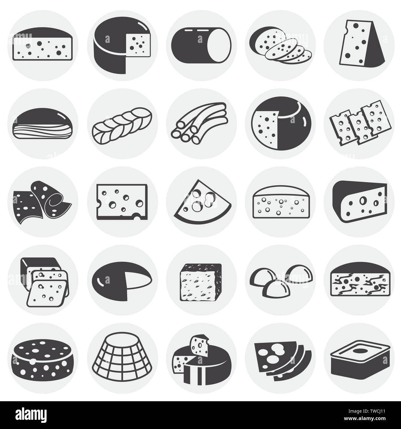 Cheese related icons set on background for graphic and web design ...