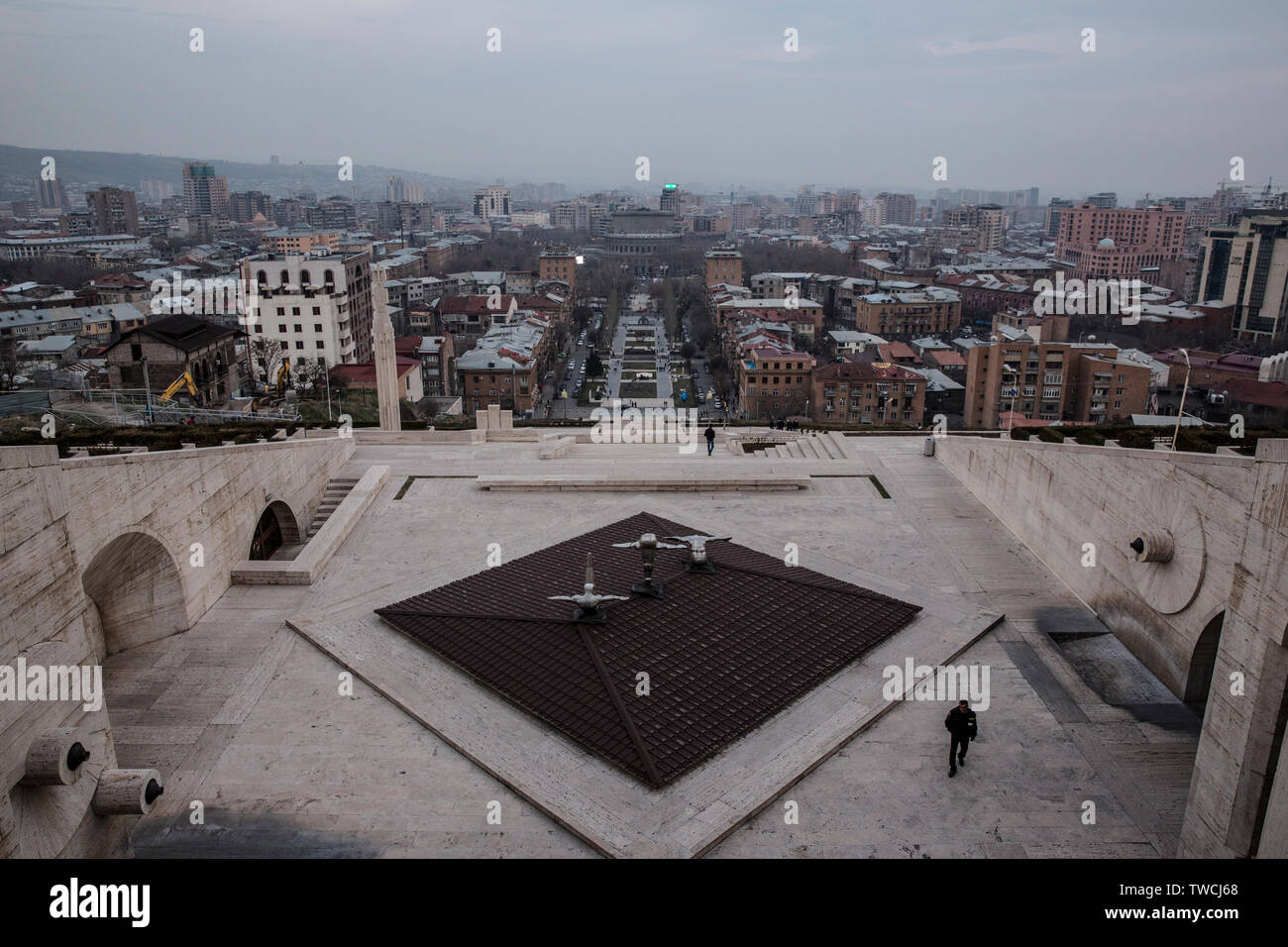 Yerevan cityscape seen from the Cascade monument. Armenia Stock Photo ...