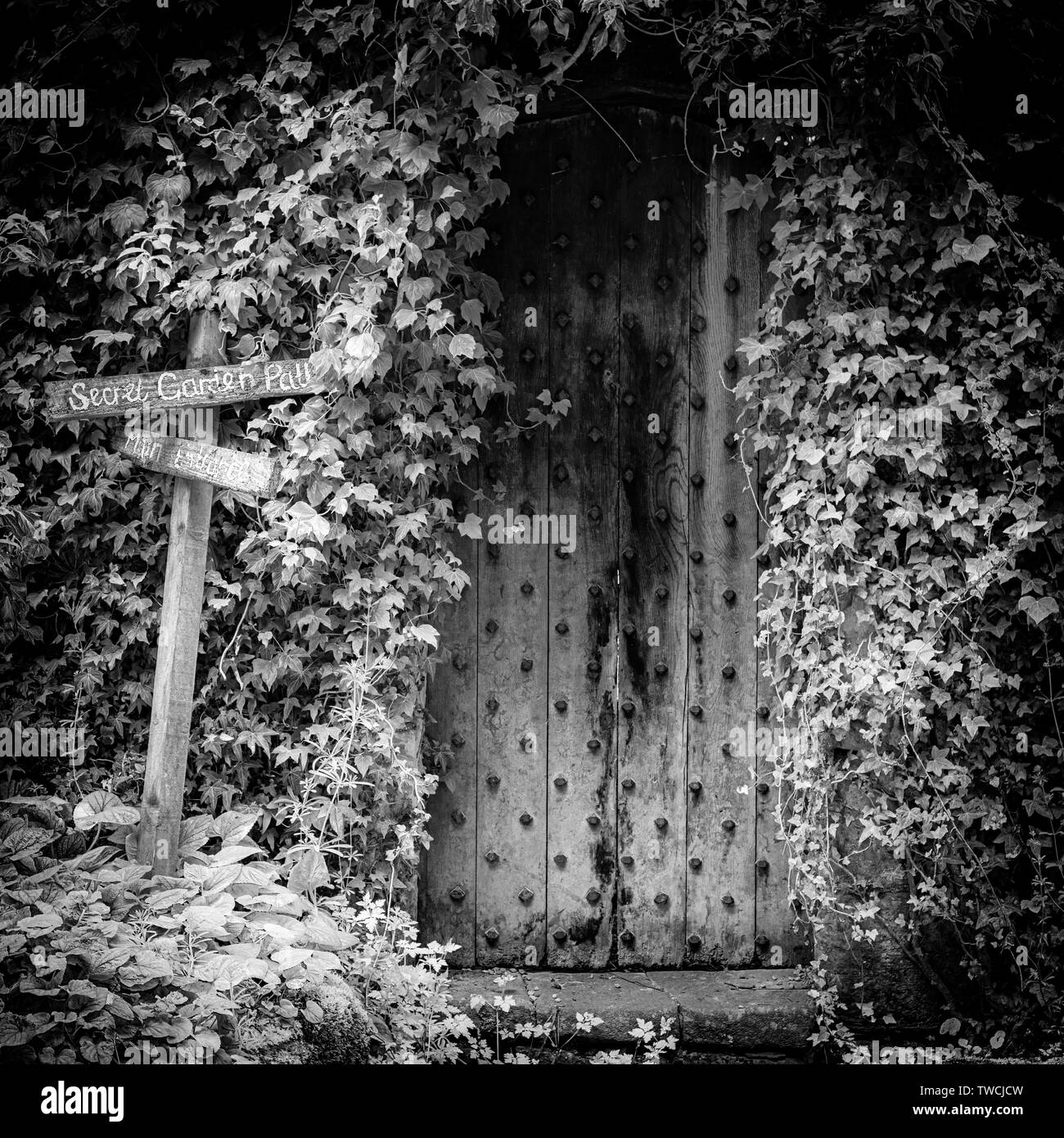 The Secret Garden Path - a sign by an old gate into Askham Hall in ...