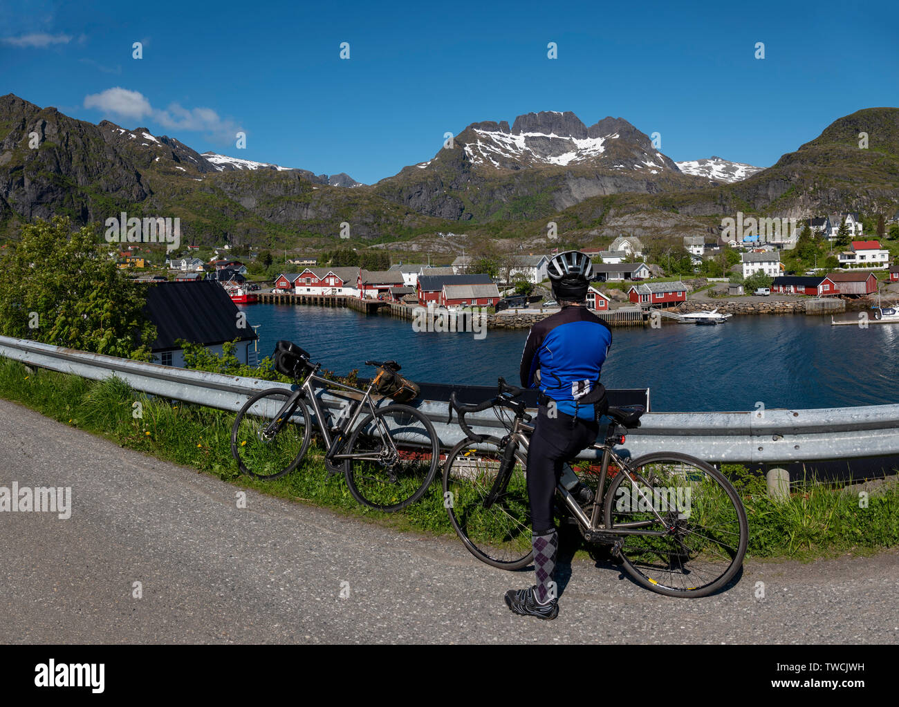 Fishing village Tind, between Moskenes and A, Lofoten Islands, Norway ...