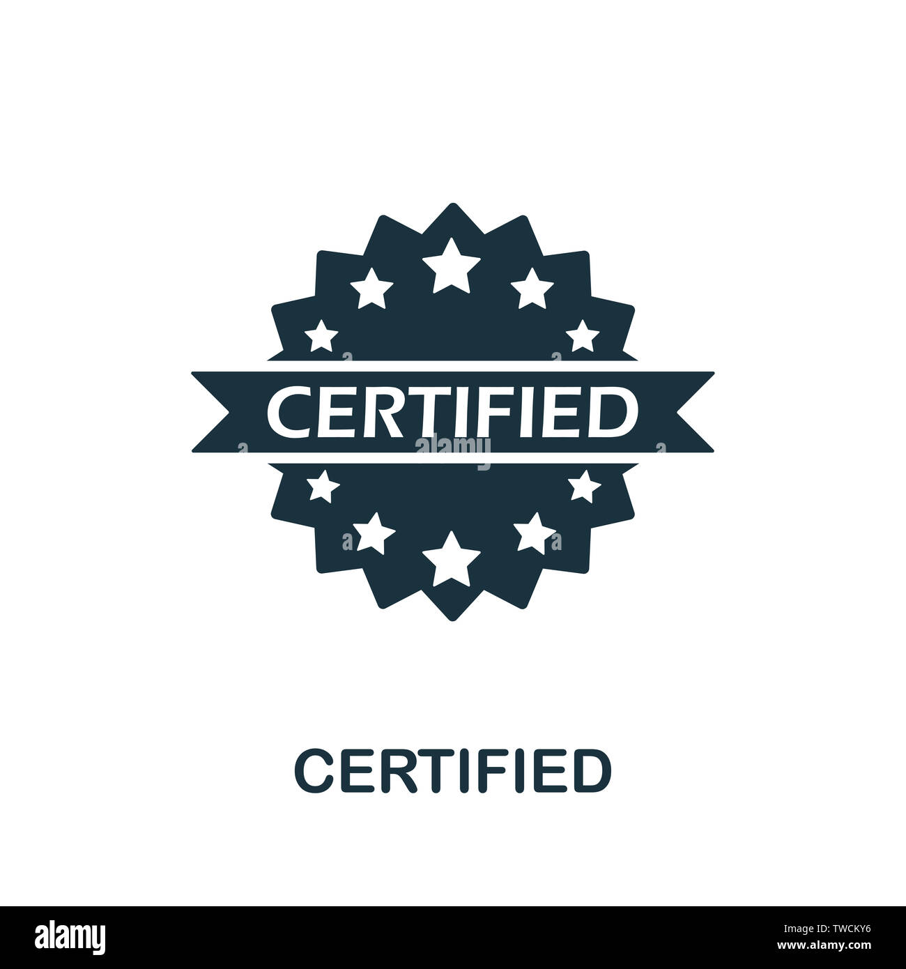 Certified icon symbol. Creative sign from quality control icons ...