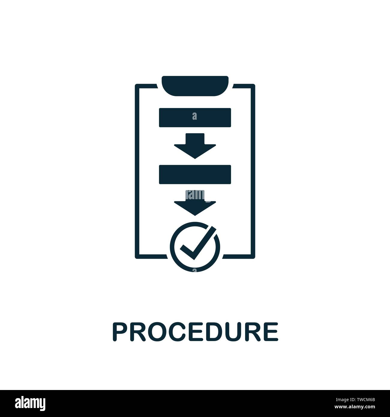 Procedure vector icon illustration. Creative sign from quality control ... Procedure vector icon illustration. Creative sign from quality control ...